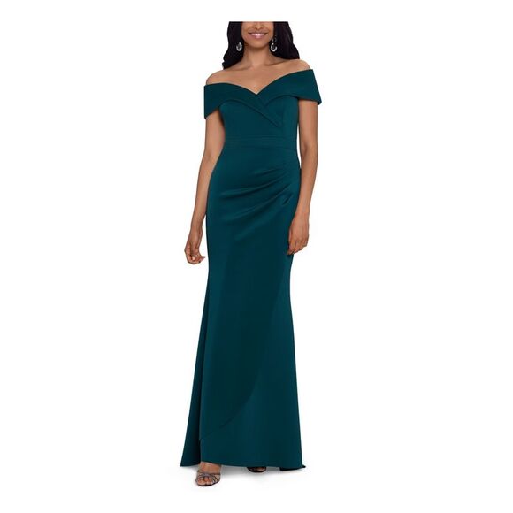 Xscape | Dresses | Xscape Womens Green Lined Padded Bust Cap Sleeve ...